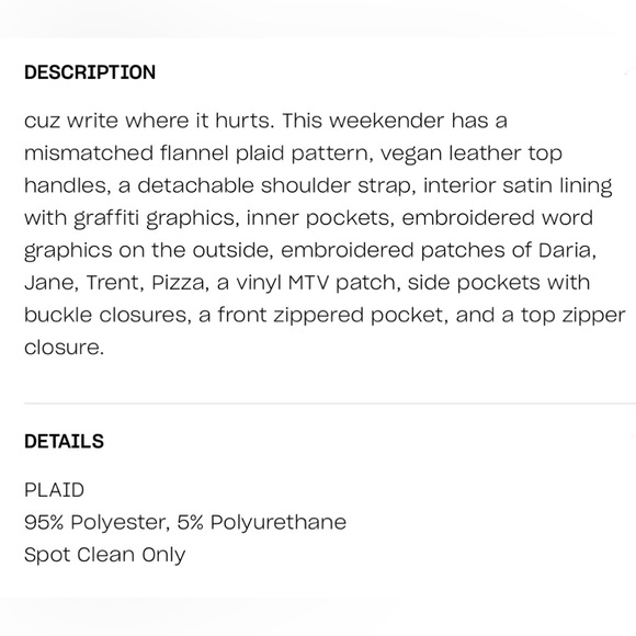 Dolls Kill | Bags | Dolls Kill X Daria 9s Cynic Plaid Weekender ...